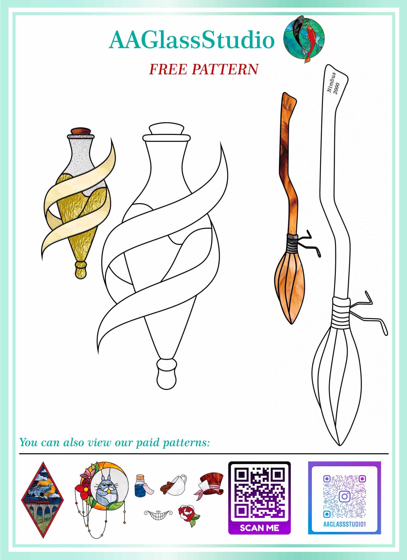 Free Stained Glass Patterns For Beginners - AAGlassStudio