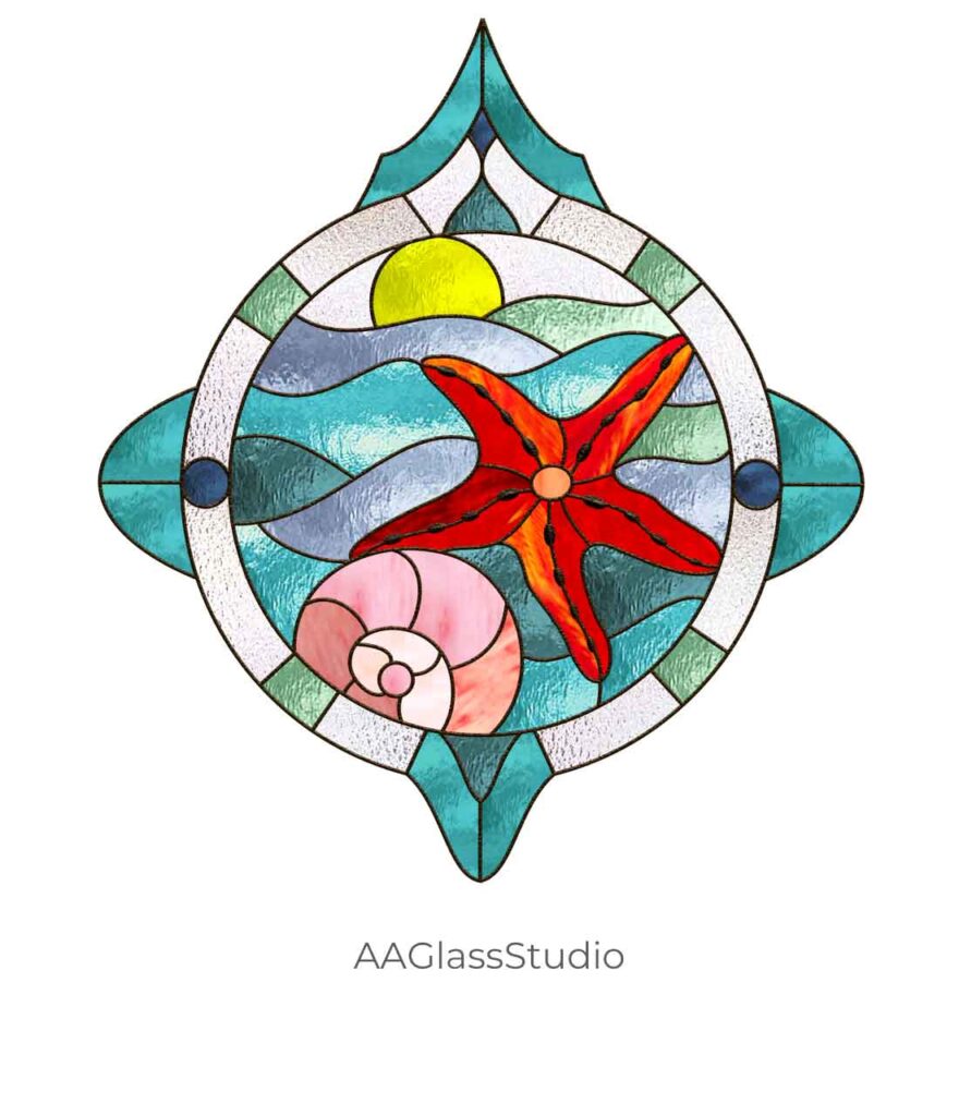 Coastal Dreams: Stained Glass Beach Patterns & Ocean Charm - AAGlassStudio