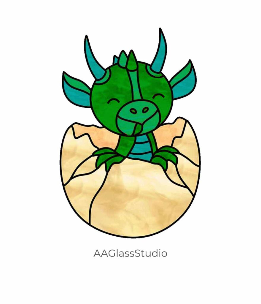 Stained Glass Dragon Pattern: Newborn Joy For Moms - AAGlassStudio