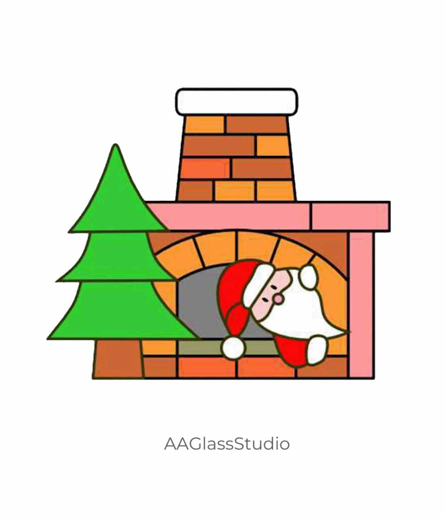 Stained Glass Christmas Ornament Patterns: Joyful Santa Set