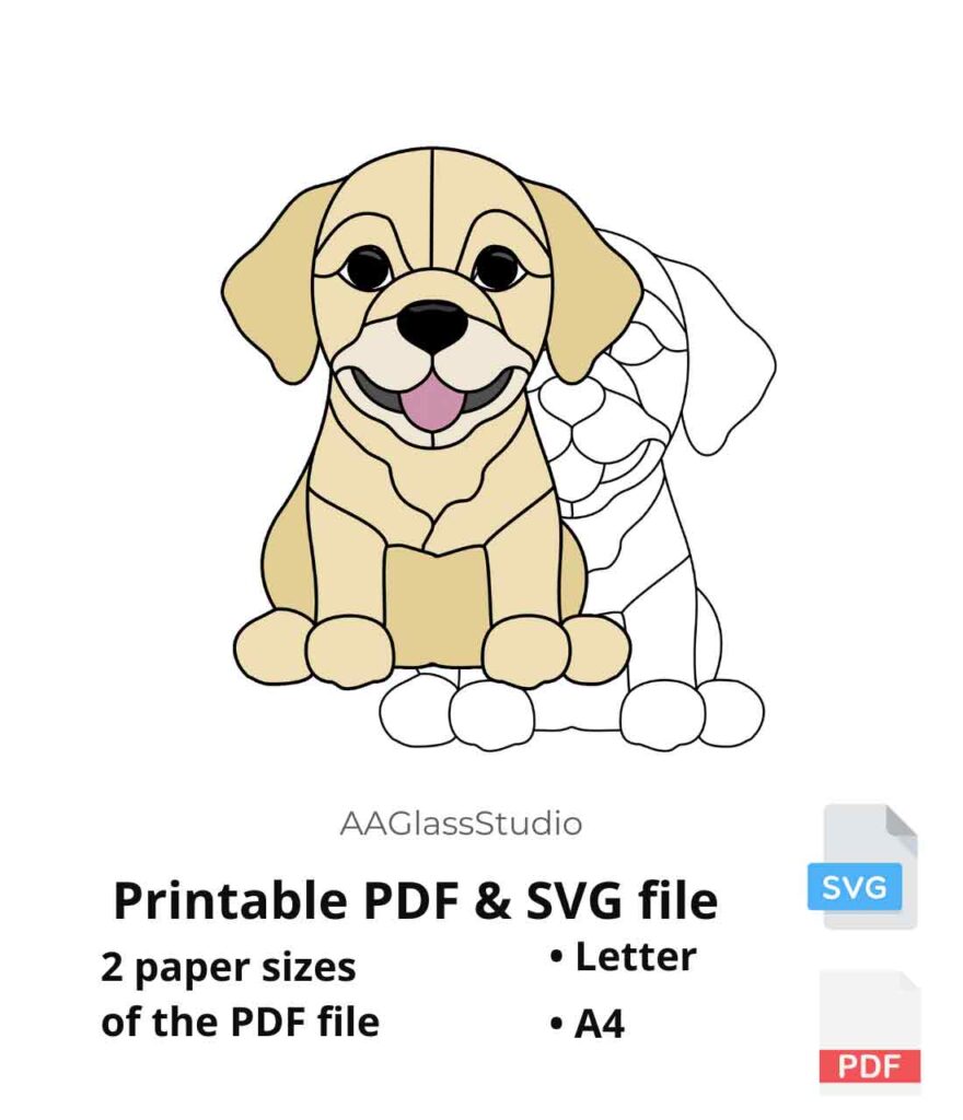 Puppy Labrador Retriever Stained Glass Pattern: Printable PDF ...