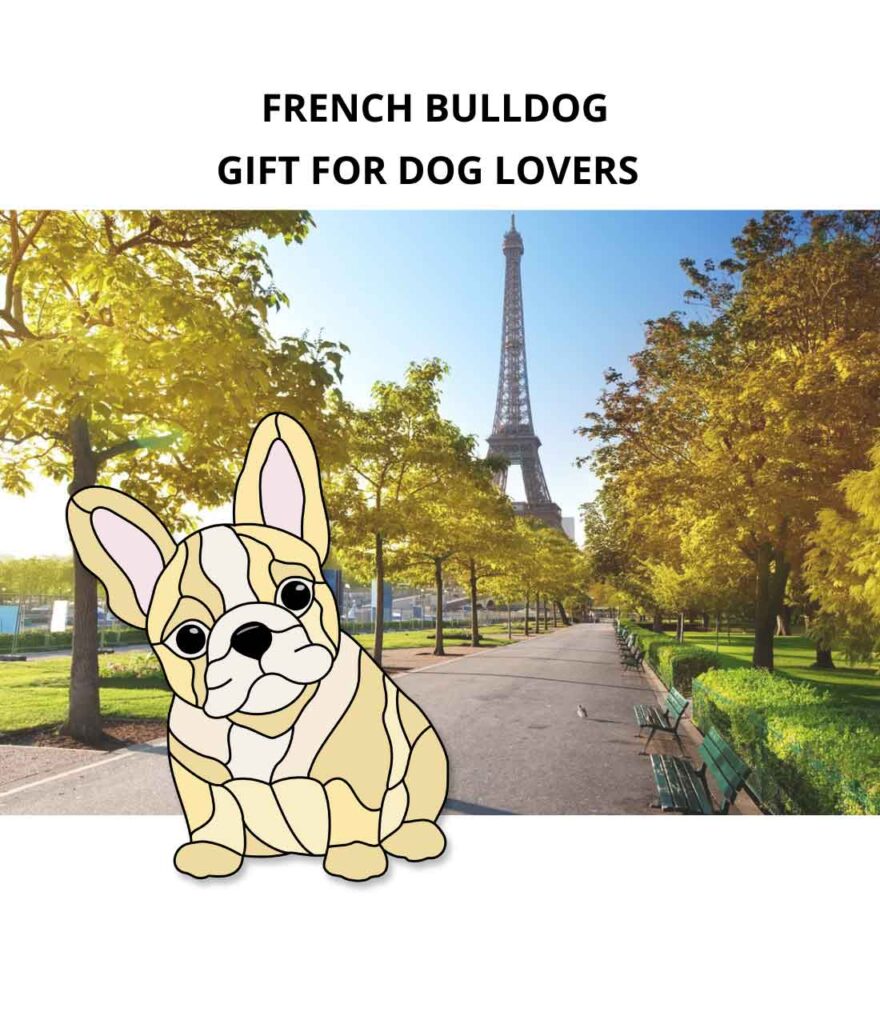 Tiny French Bulldog Stained Glass Pattern - AAGlassStudio