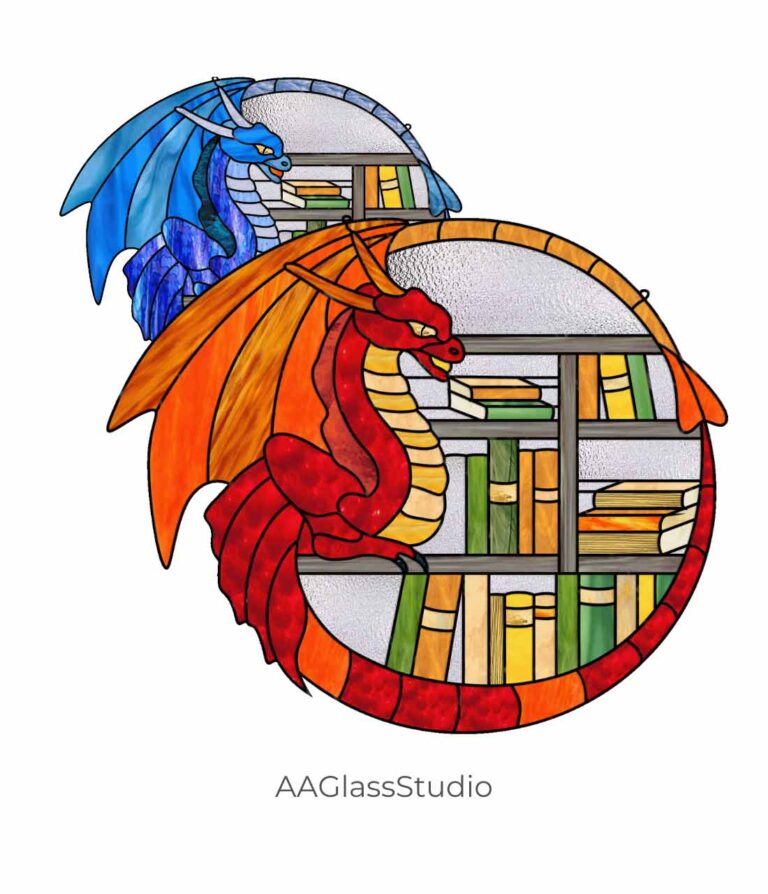 Stained Glass Dragon Pattern – Whimsical DIY Delight