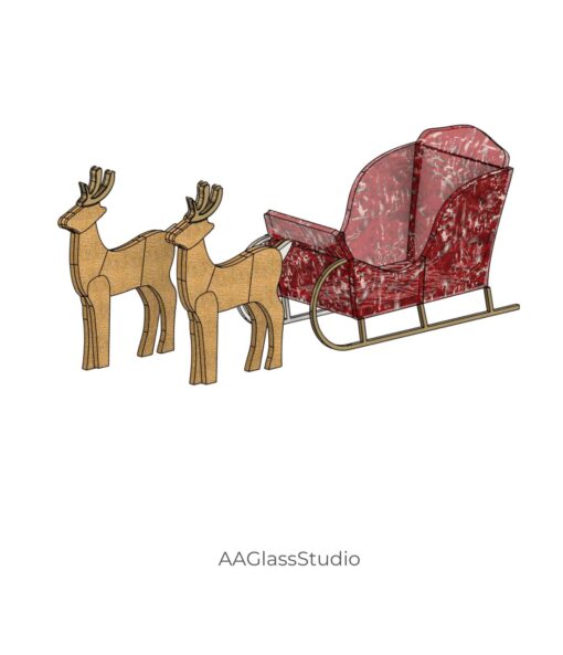 Warm Memories – Heartwarming Stained Glass Sleigh & Reindeer Gift Set