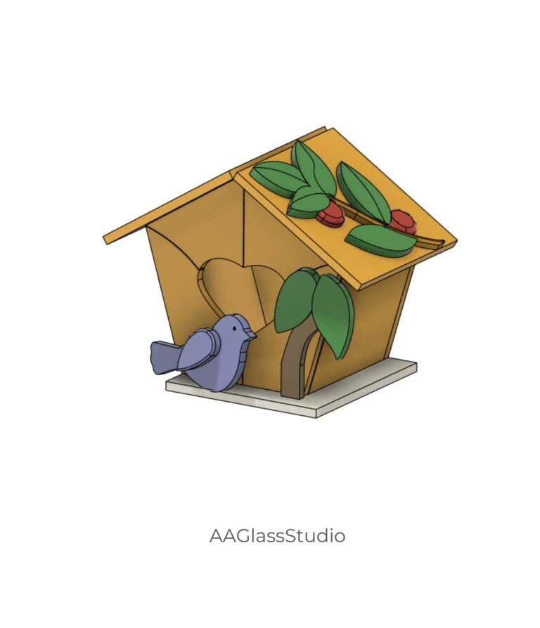 Stained Glass Birdhouse Pattern - Delightful Mini House PDF